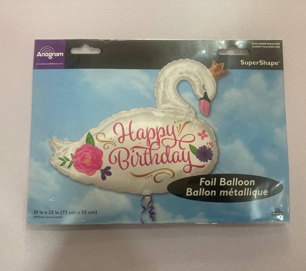29″ X 22″ Happy Birthday Swan Balloon – Partyjoks